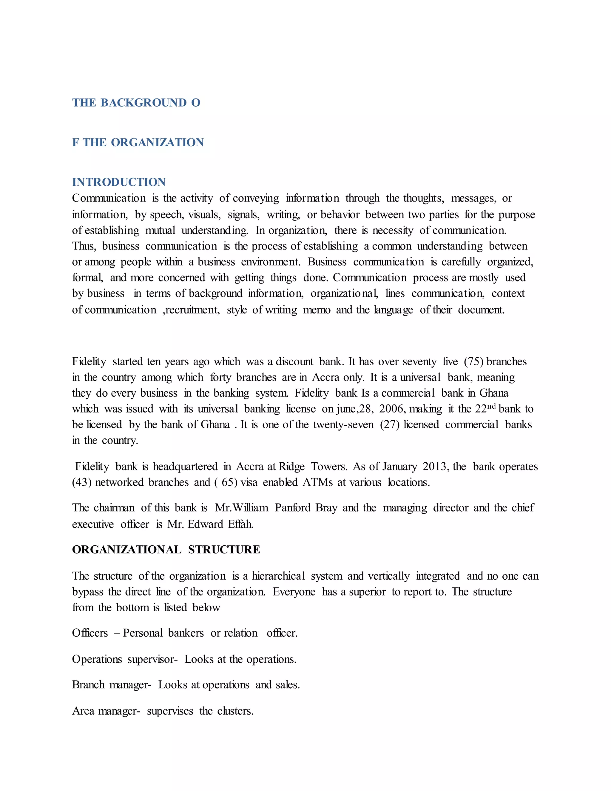 The background of the organization | DOCX
