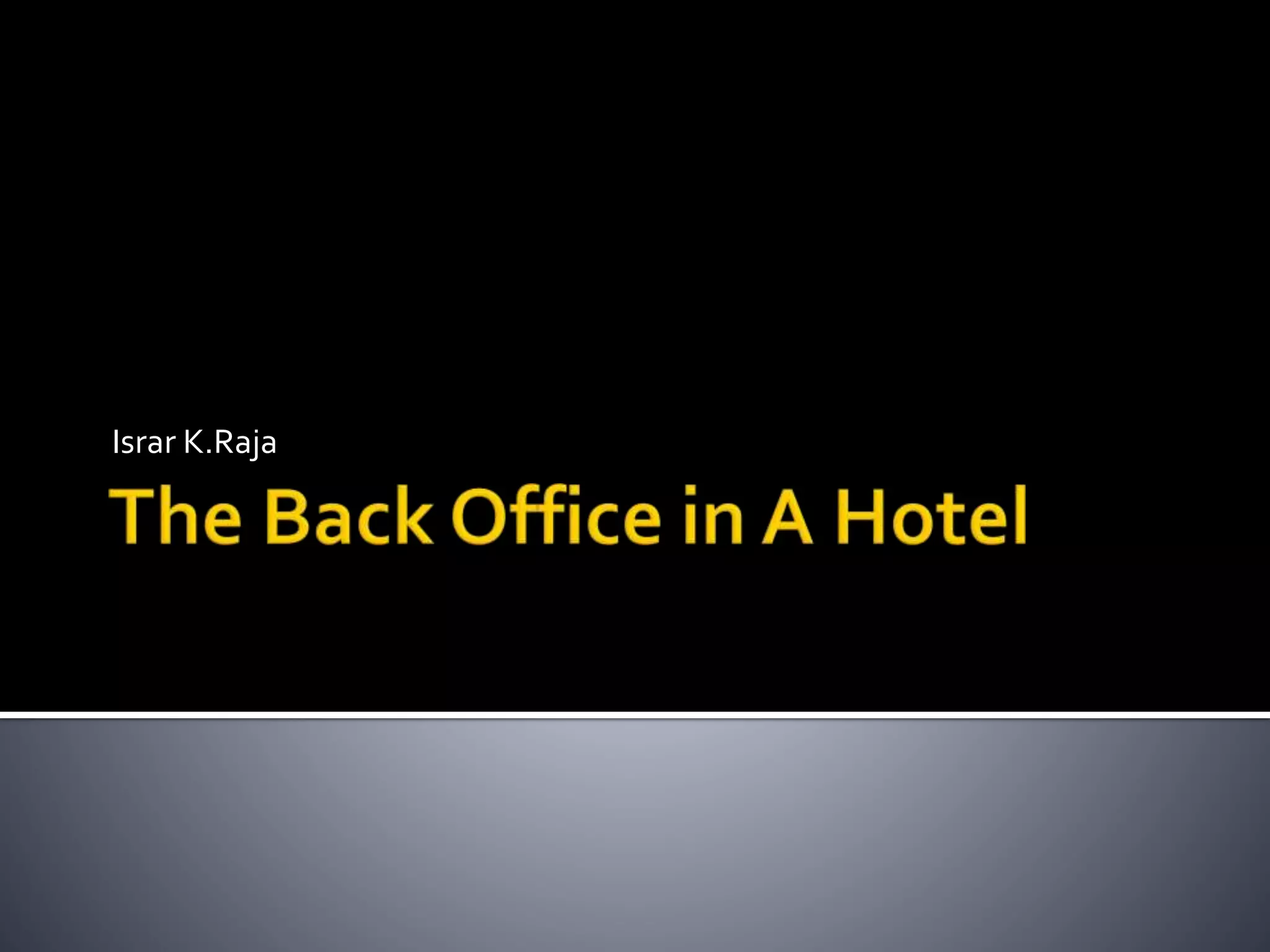 The back office | PPT