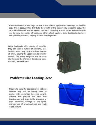 The Backpack Pain and Problem | DOCX | Physical Therapy | Wellness