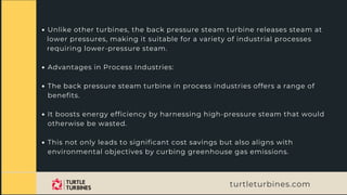 The Back Pressure Steam Turbine in Process Industries | PPT