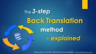 Back translation explained: what we do and what you get | PDF