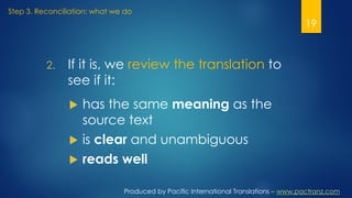 Back translation explained: what we do and what you get | PDF