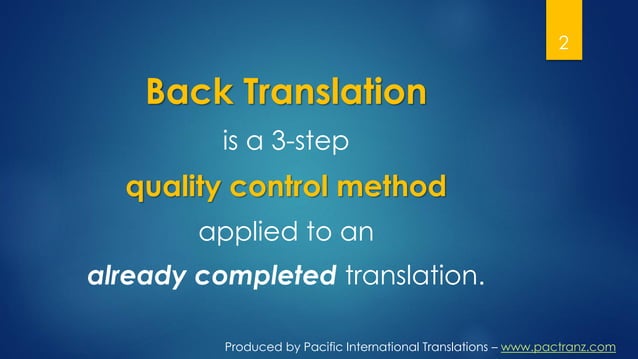 Back translation explained: what we do and what you get | PDF