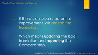 Back translation explained: what we do and what you get | PDF