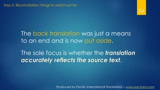 Back translation explained: what we do and what you get | PDF