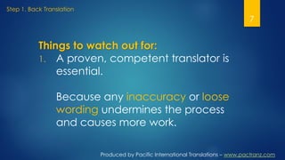 Back translation explained: what we do and what you get | PDF