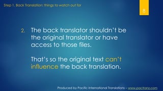 Back translation explained: what we do and what you get | PDF