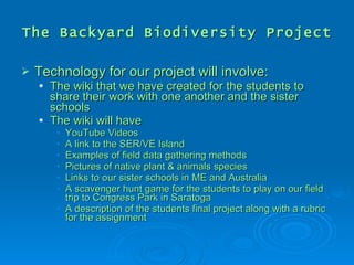 The backyard biodiversity project | PPT