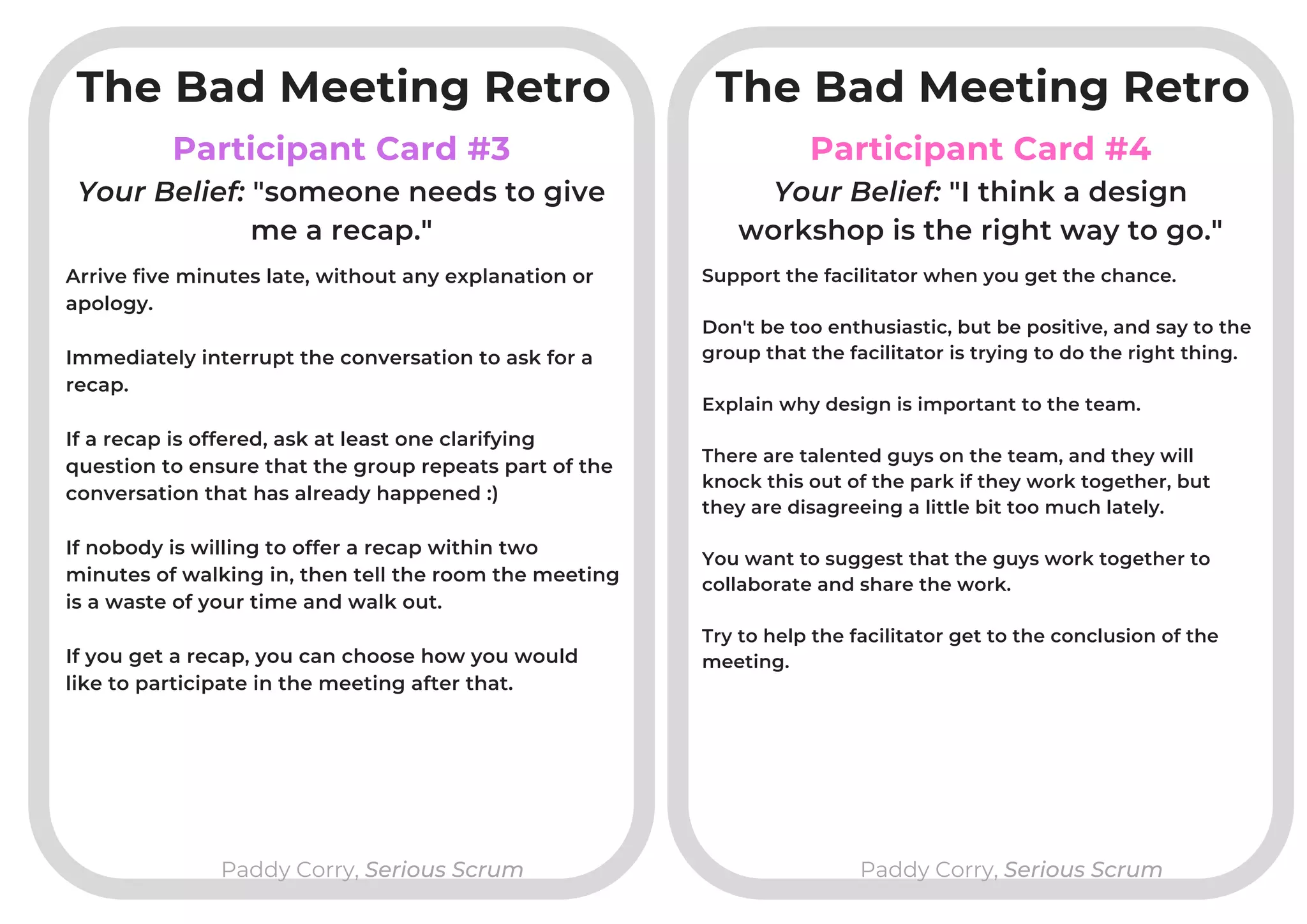The Bad Meeting Retro - Supporting Cards | PDF