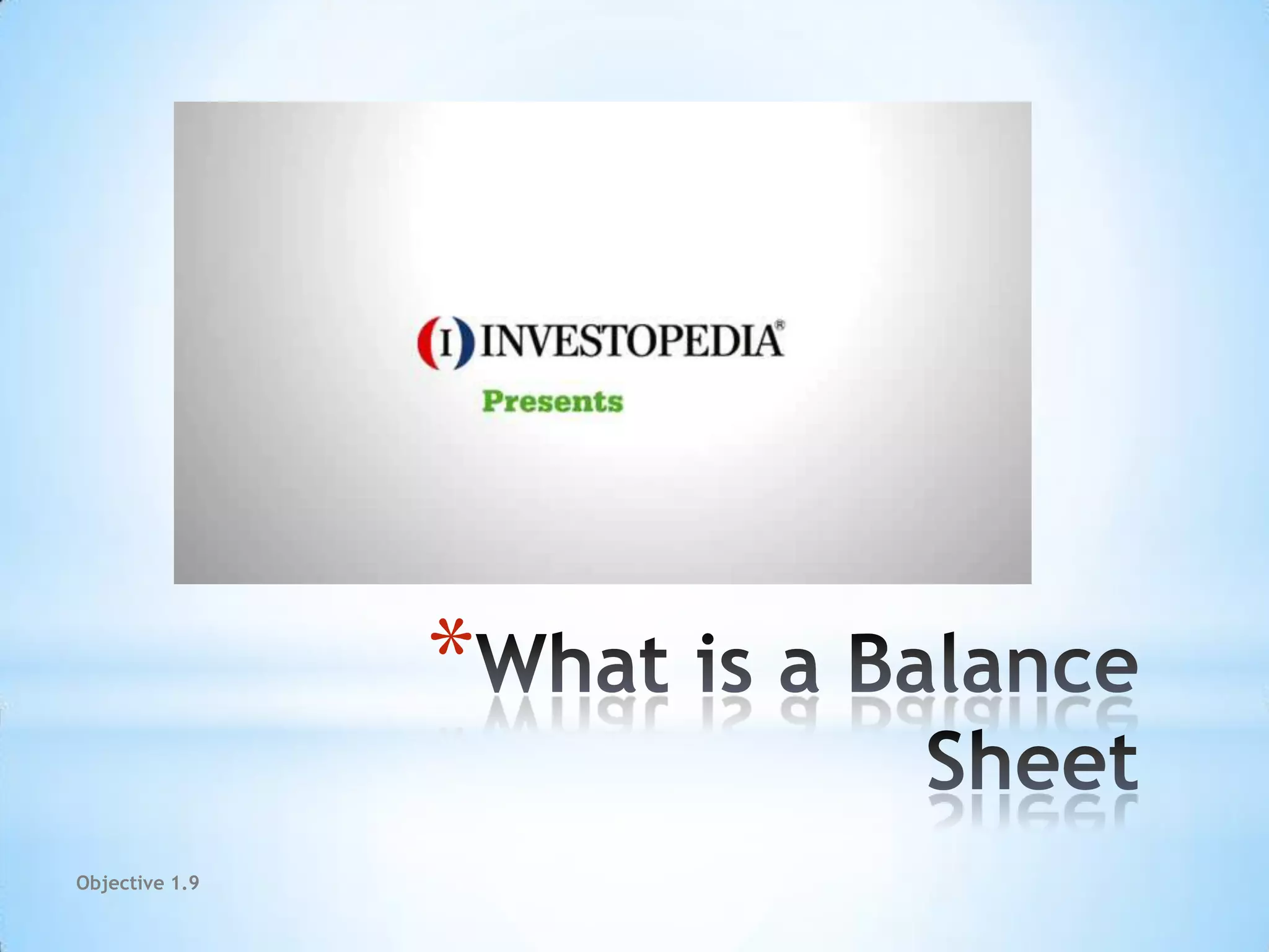The balance sheet | PPTX