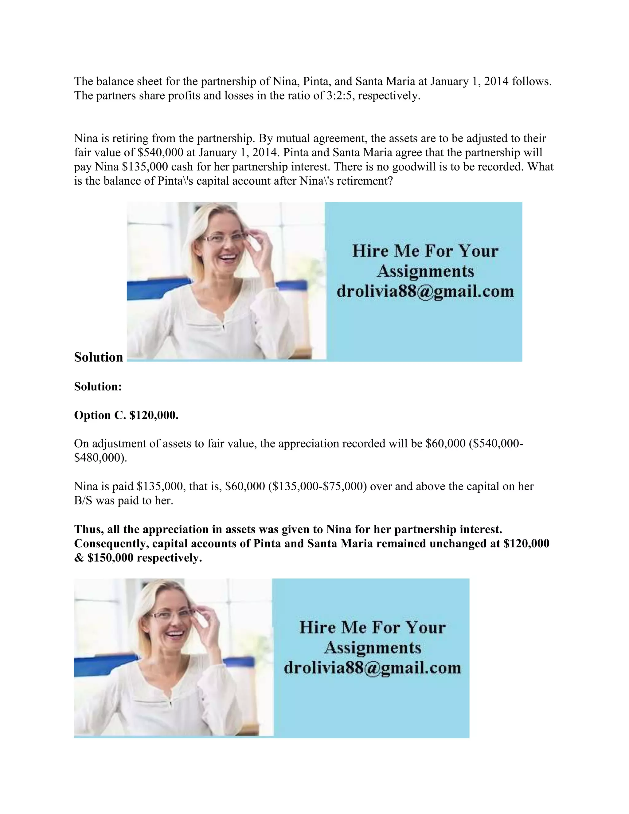 The balance sheet for the partnership of Nina- Pinta- and Santa Maria.docx