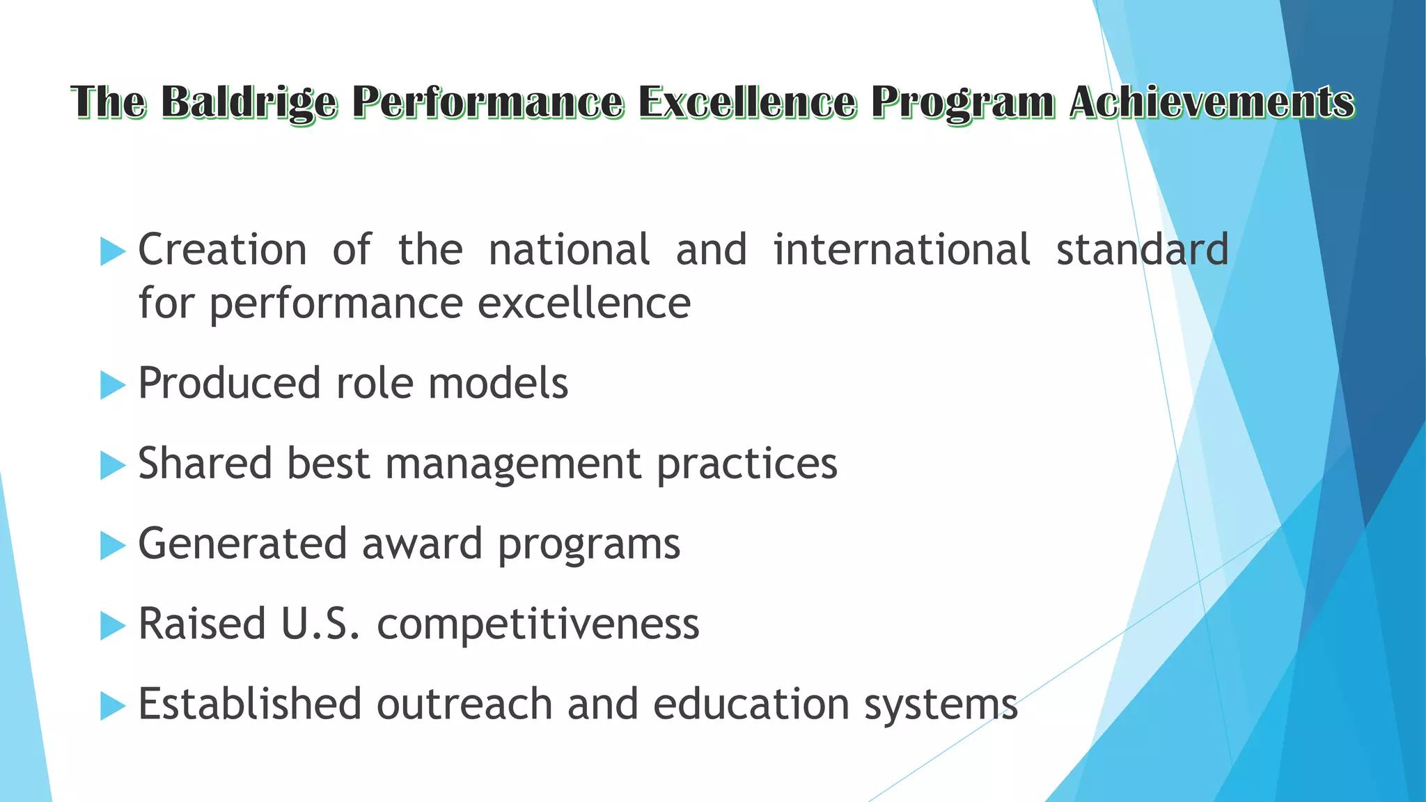 The baldrige framework for performance excellence | PDF