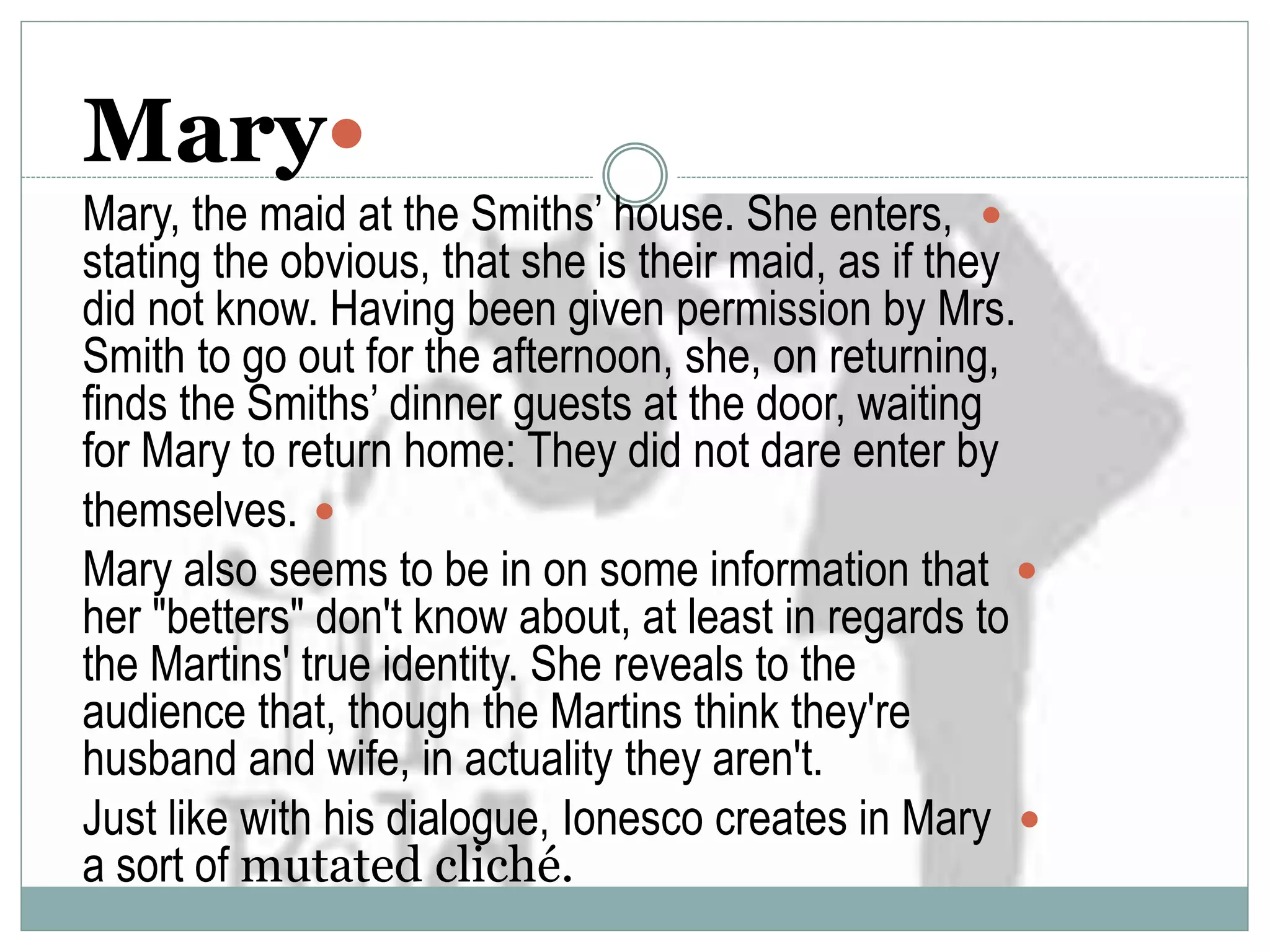 The bald soprano (characters + writer ) | PPTX