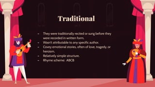 The ballad: what is a ballad, characteristics and types | PDF