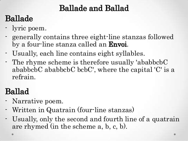 Ballad Rhyme Scheme Poem