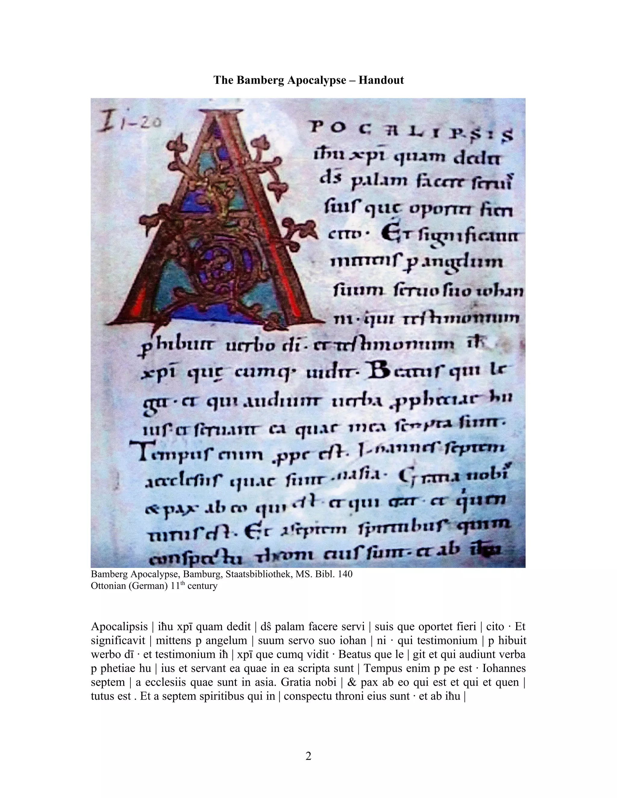 The bamberg apocalypse handout blog version | DOC