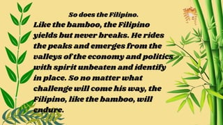 the bamboo and the filipino by Michell Ann | PPTX