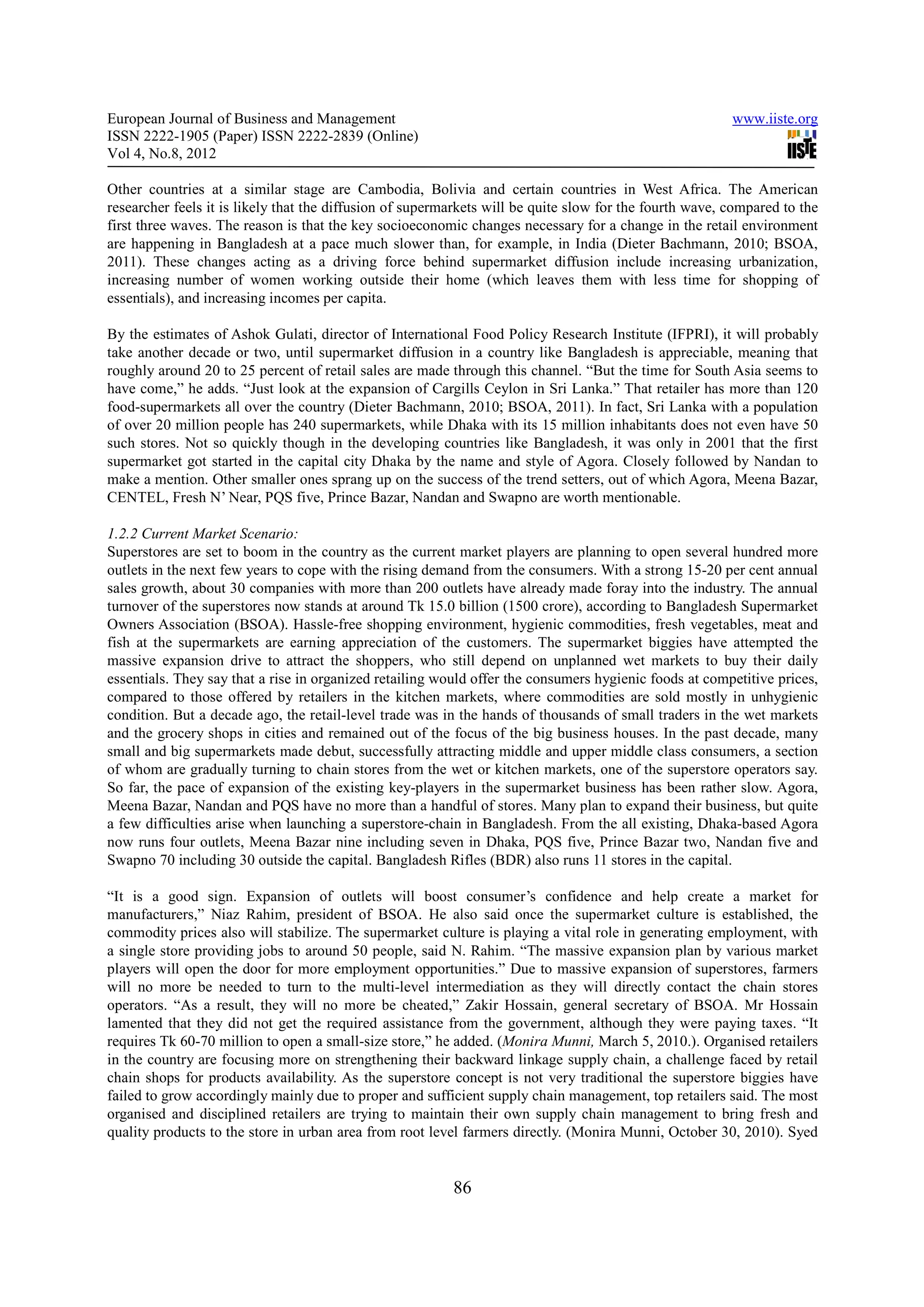 The bangladeshi consumer behavior and attitude toward superstores | PDF