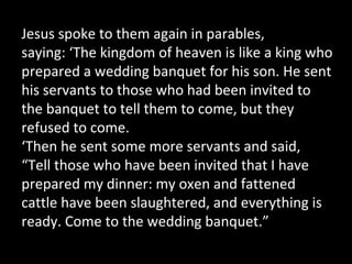 Parables - Part 8 - The Banquet | PPT | Wedding | Personal Celebrations ...