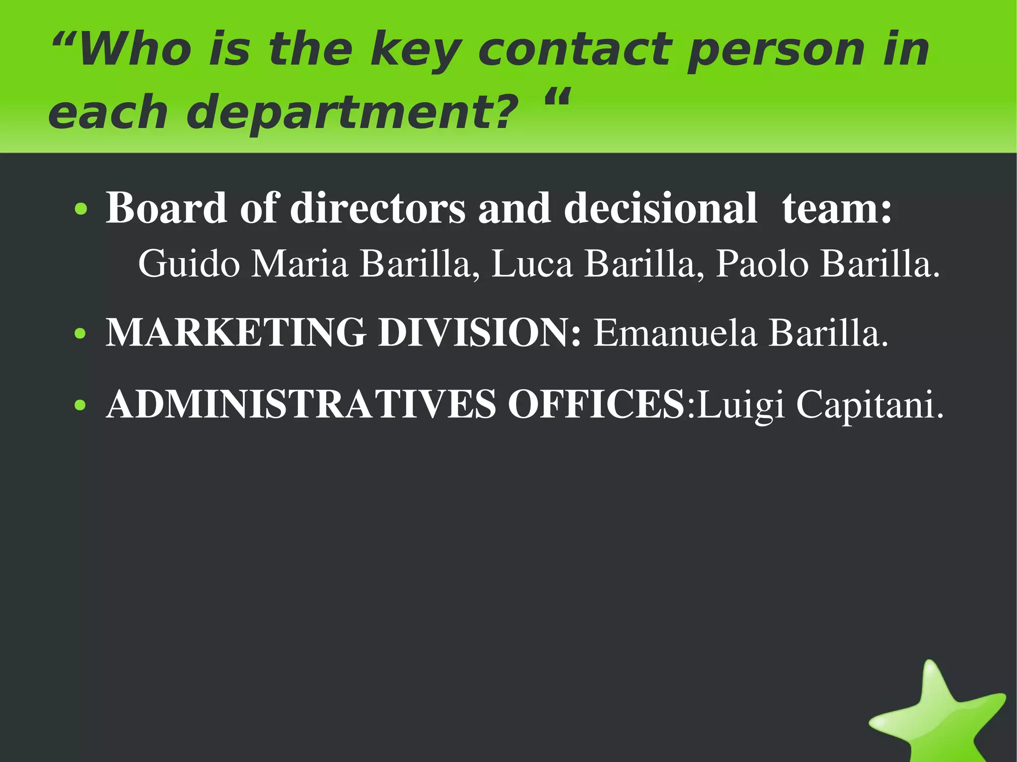 The barilla group | ODP