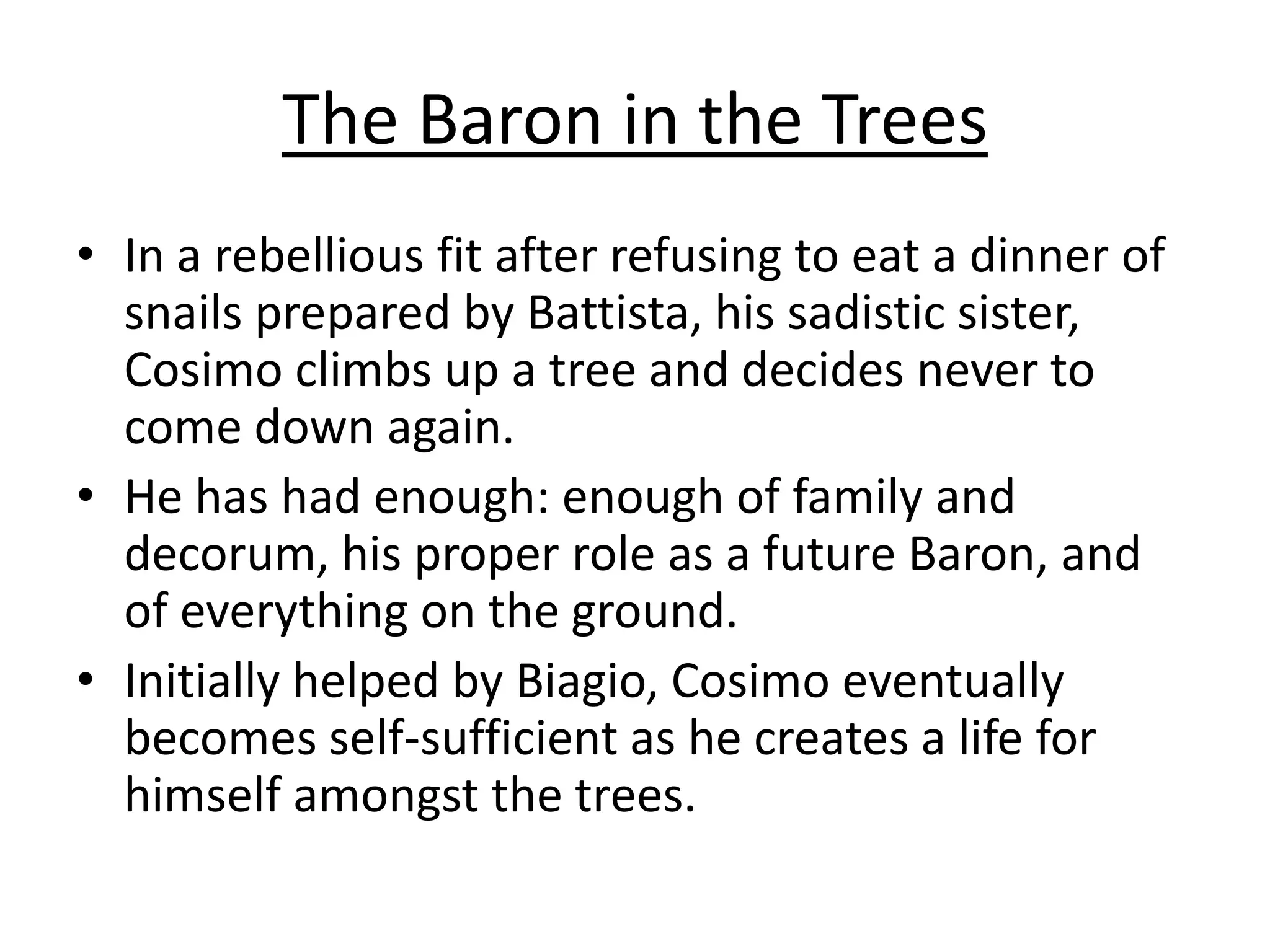 The baron in the trees powerpoint | PPTX