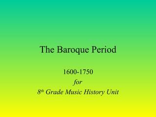 The baroque period (music) | PPT