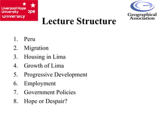 Lima's Barriadas - Slums of Hope or Despair? | PPT