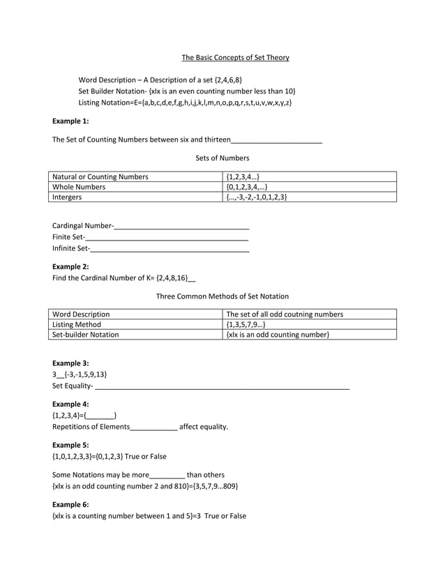 The Basic Concepts Of Set Theory | PDF