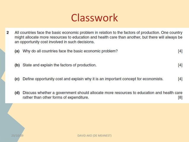 Basic Economic Problems | PPTX