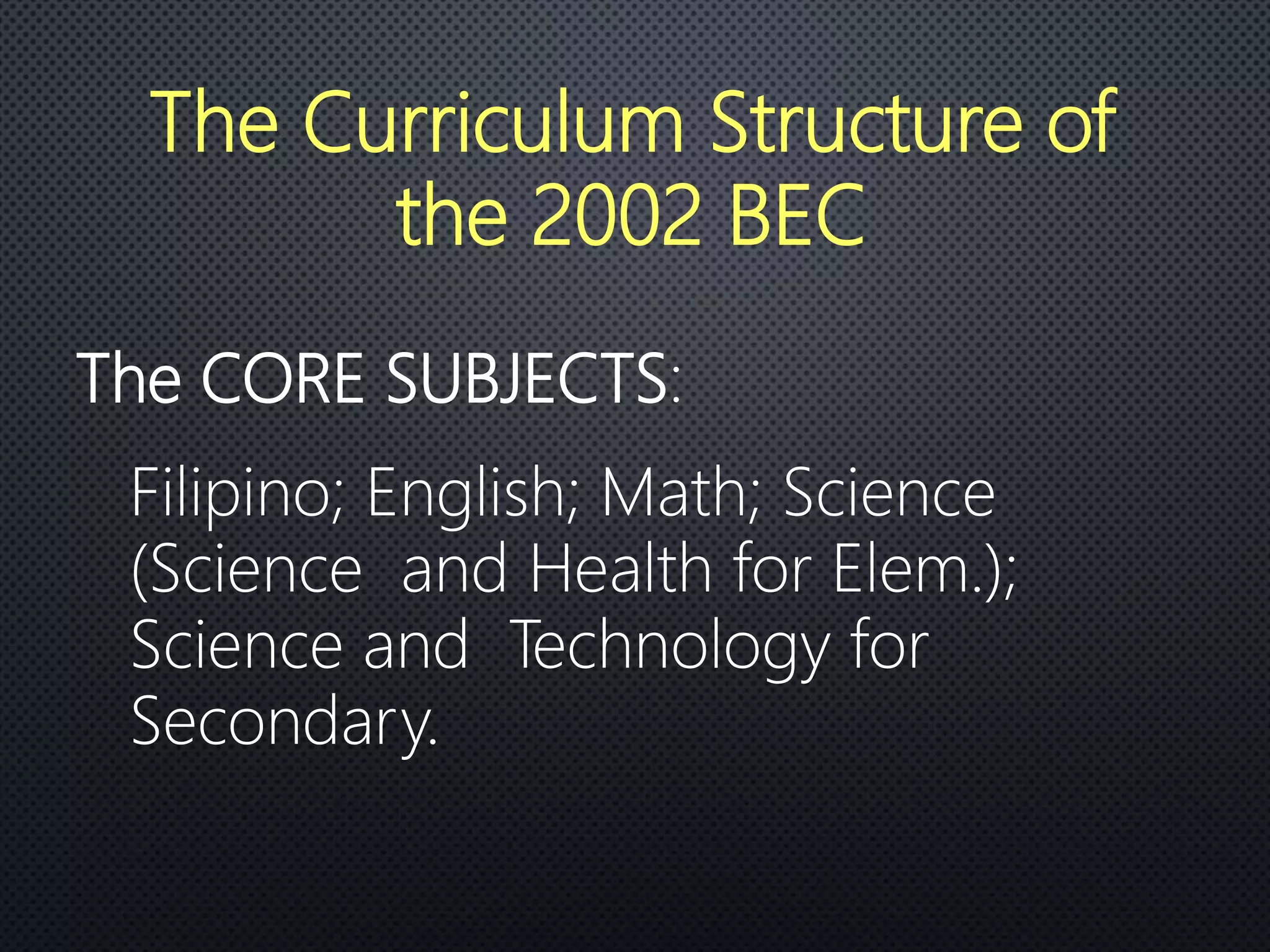 The basic education curriculum | PPTX