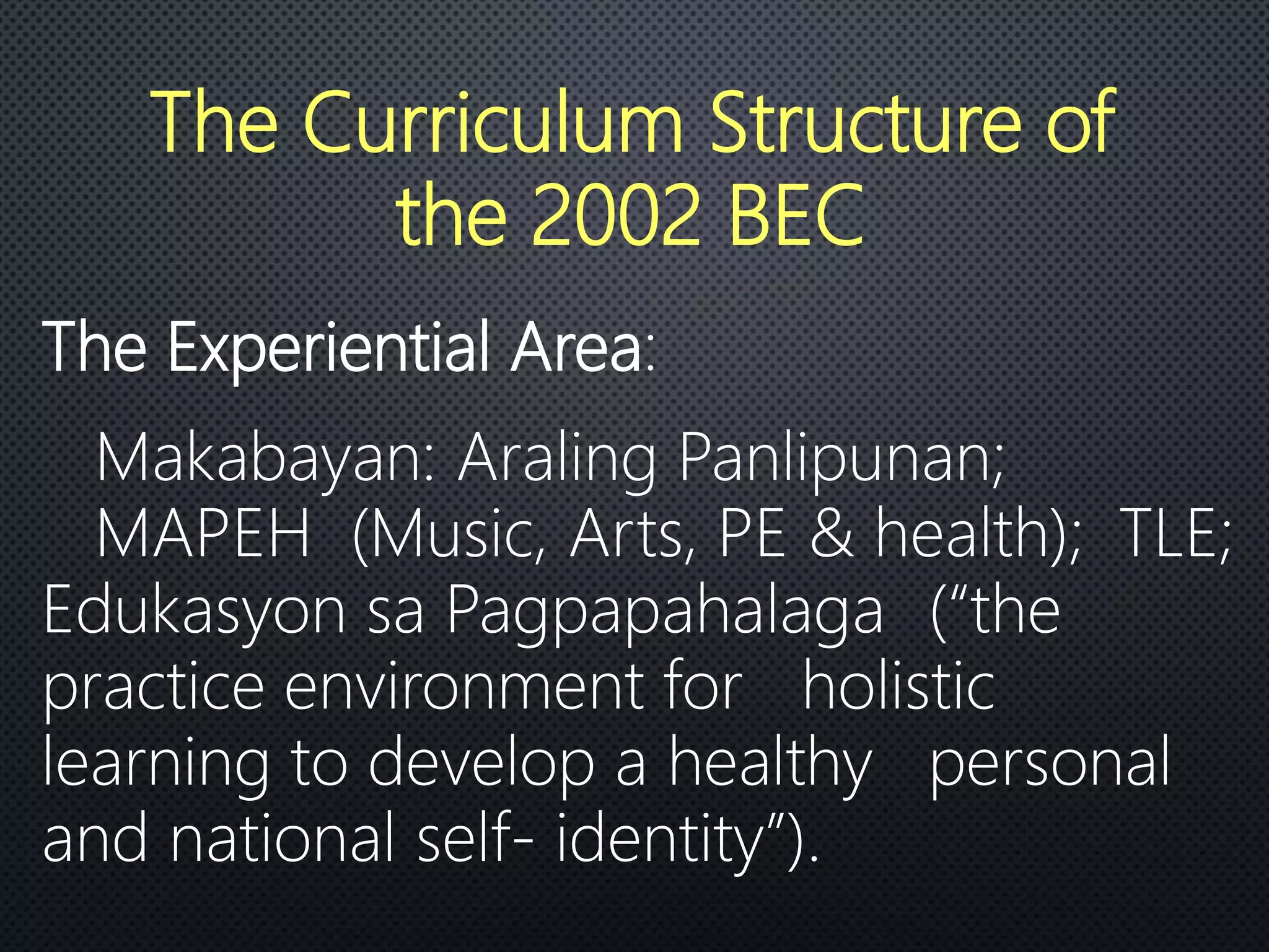The basic education curriculum | PPTX