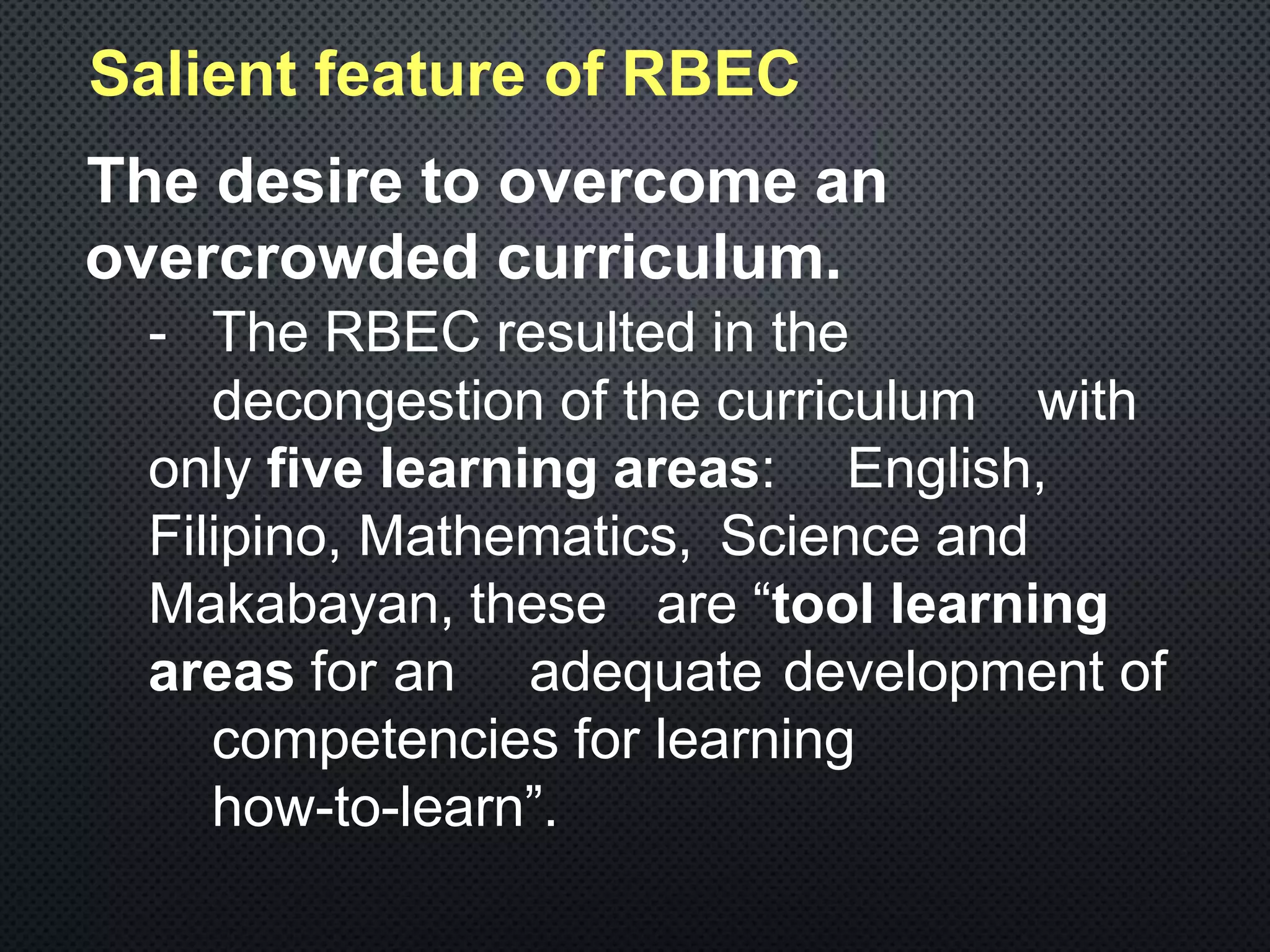 The basic education curriculum | PPTX