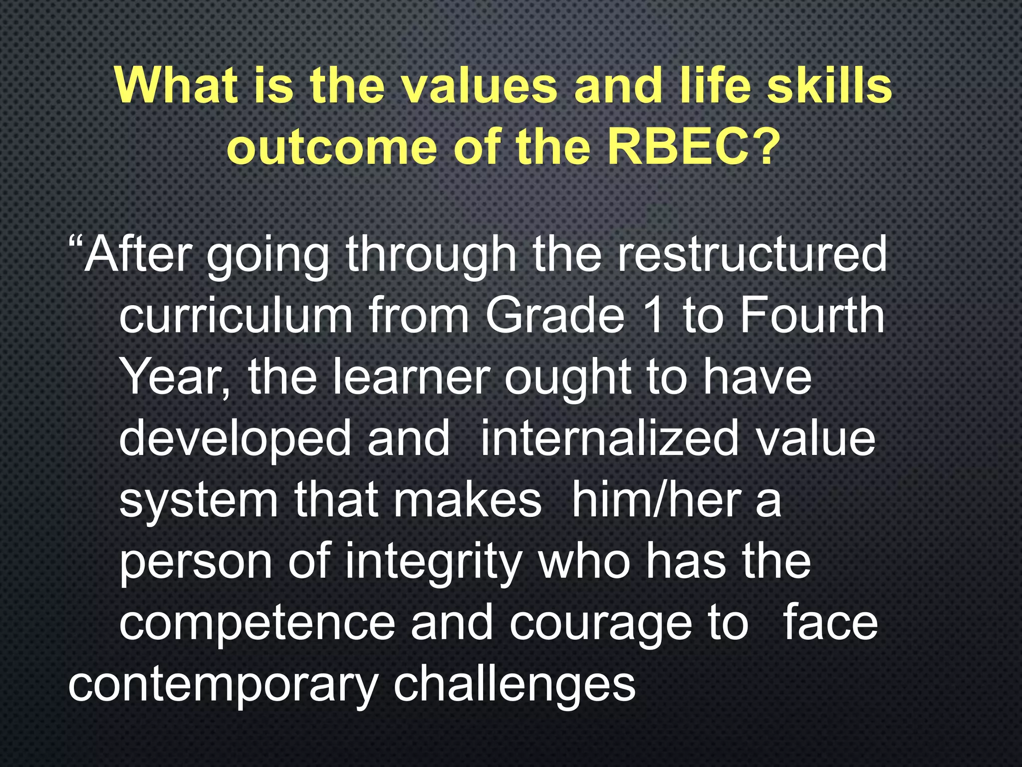 The basic education curriculum | PPTX