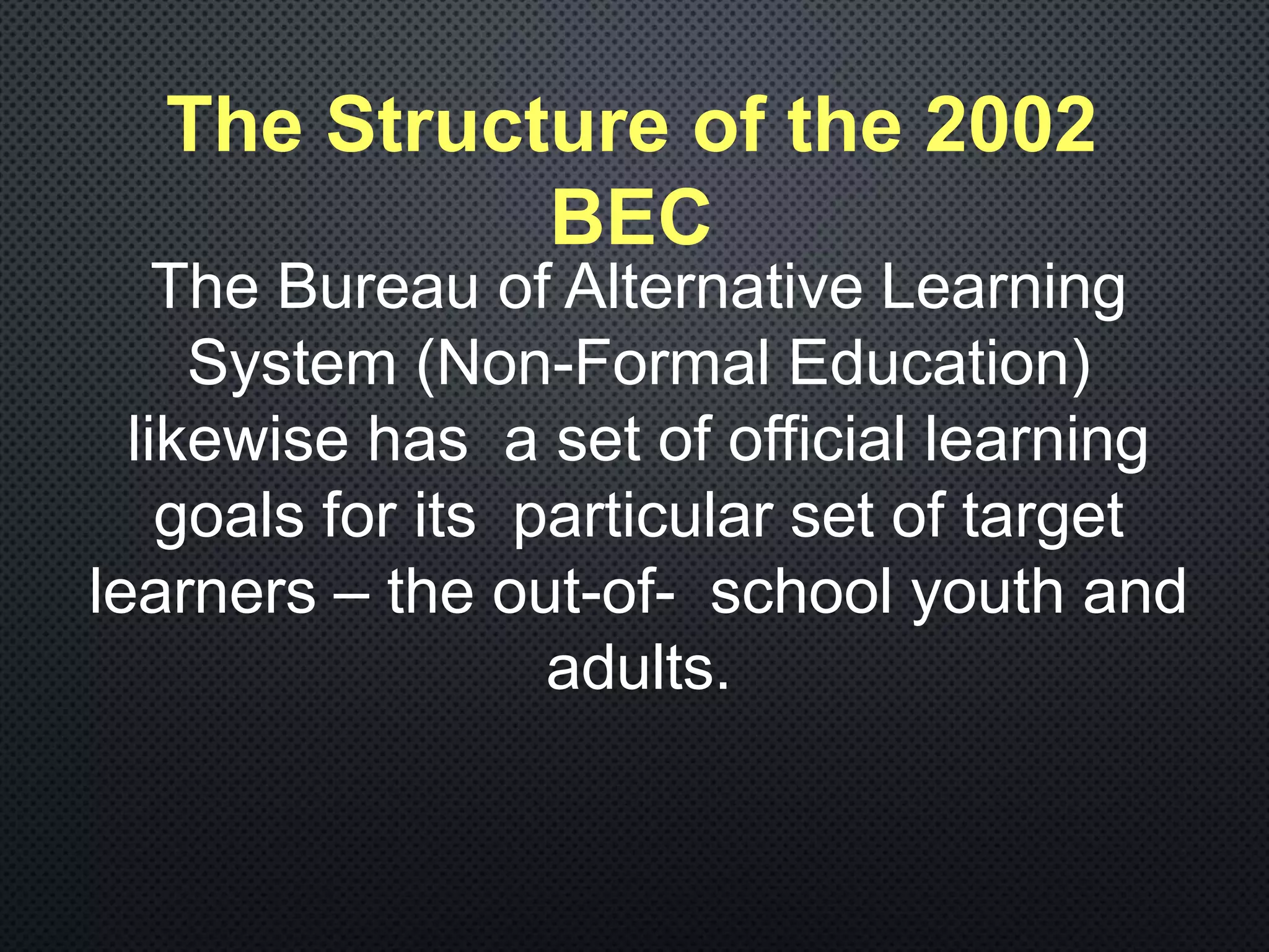 The basic education curriculum | PPTX