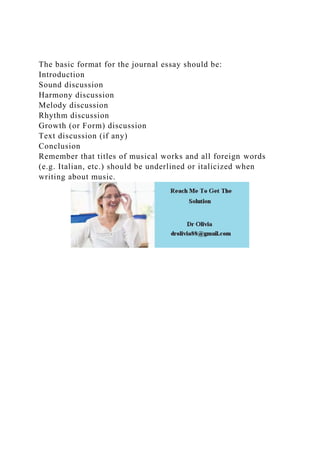The basic format for the journal essay should beIntroductionS.docx