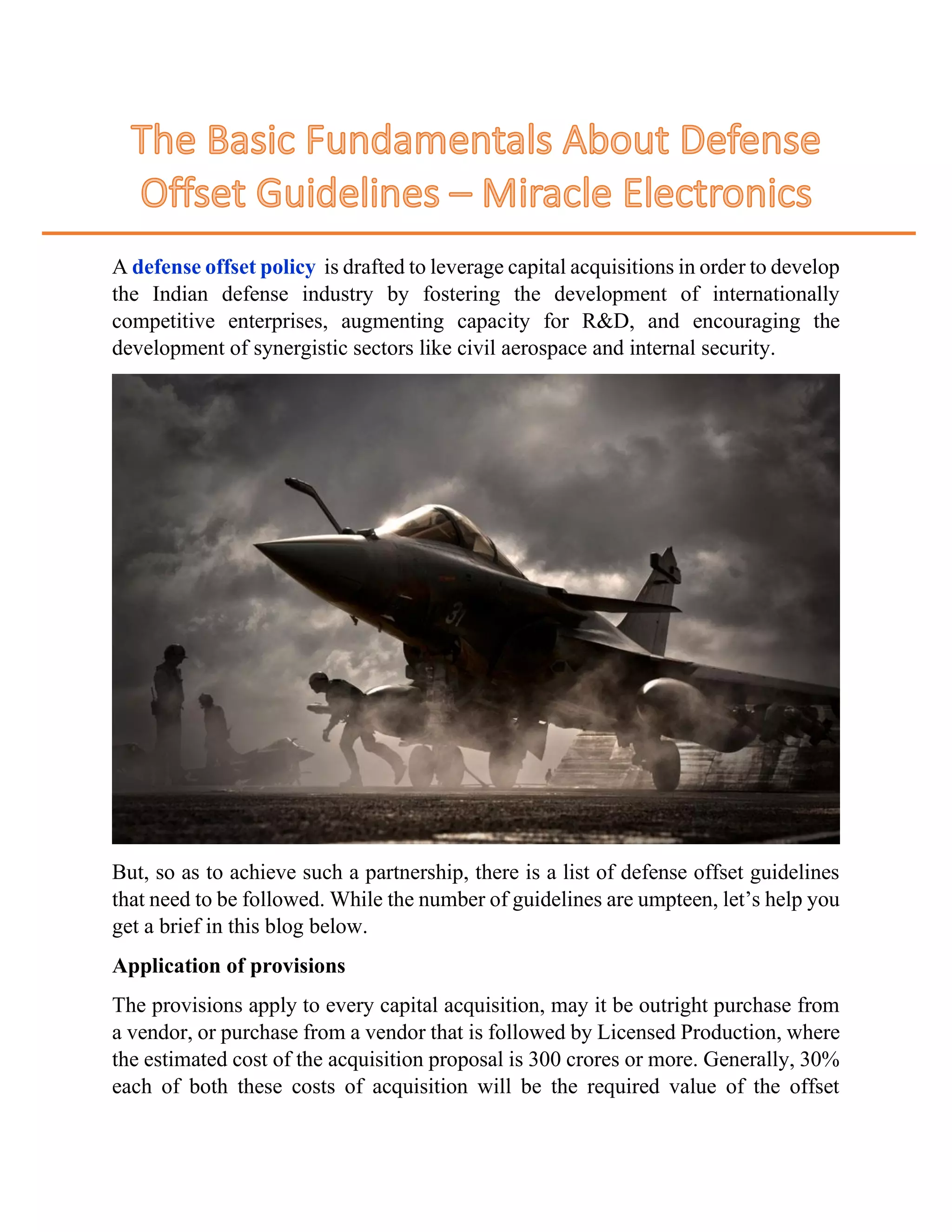 The Basic Fundamentals About Defense Offset Guidelines – Miracle ...