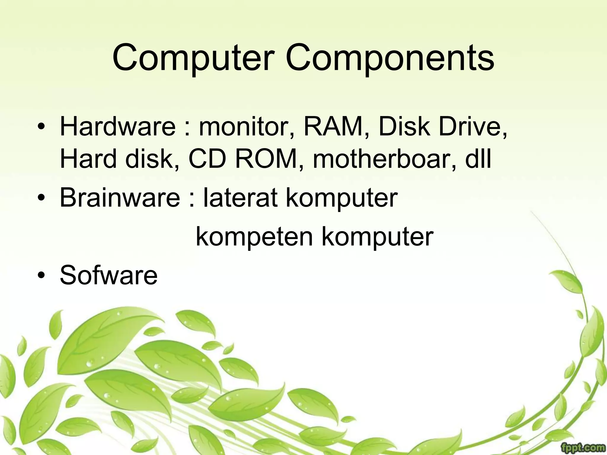 The basic of computer | PPTX