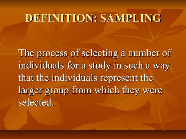 The basic of educational research sampling | PPT