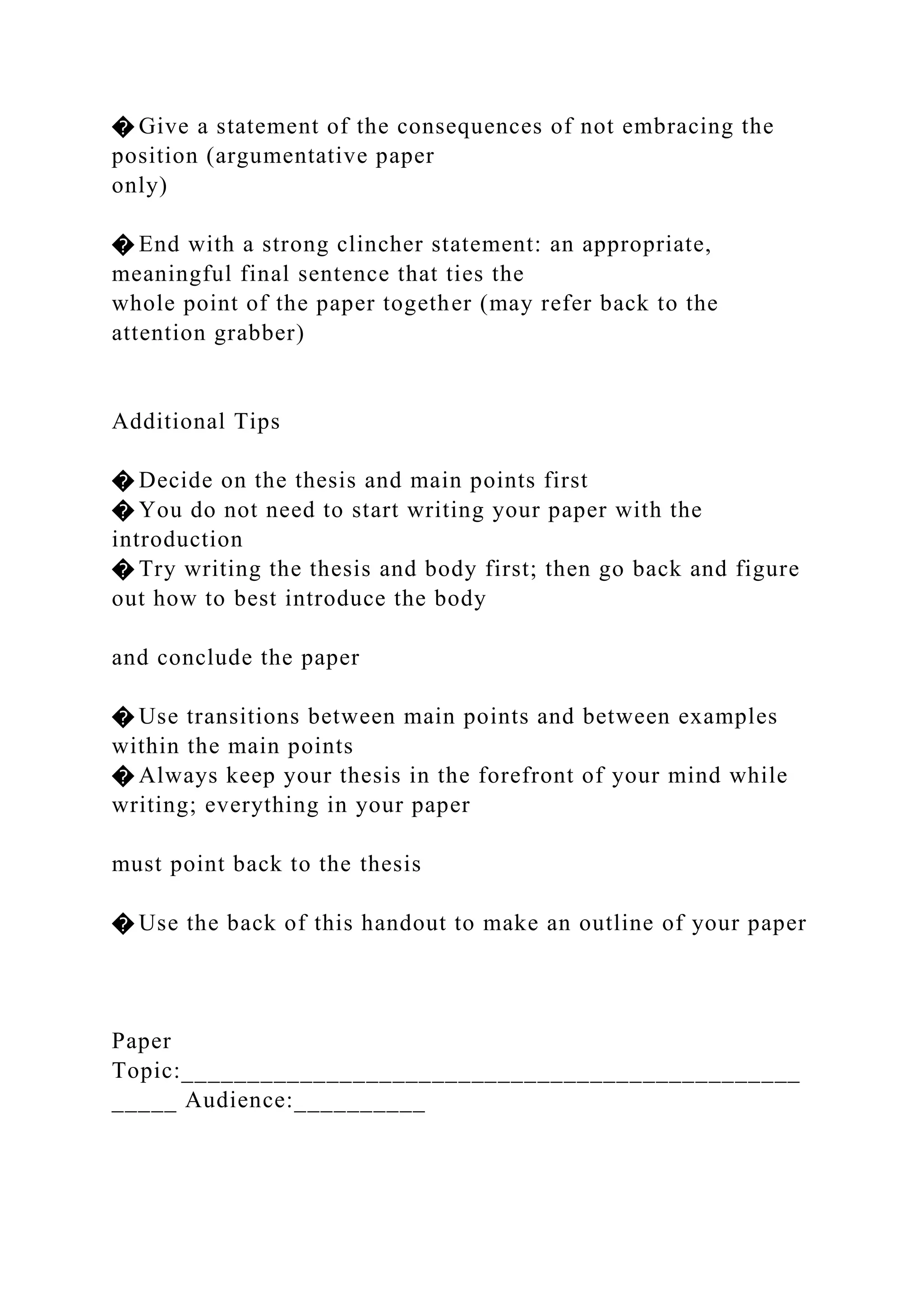 The Basic Outline of a Paper The following outline show.docx