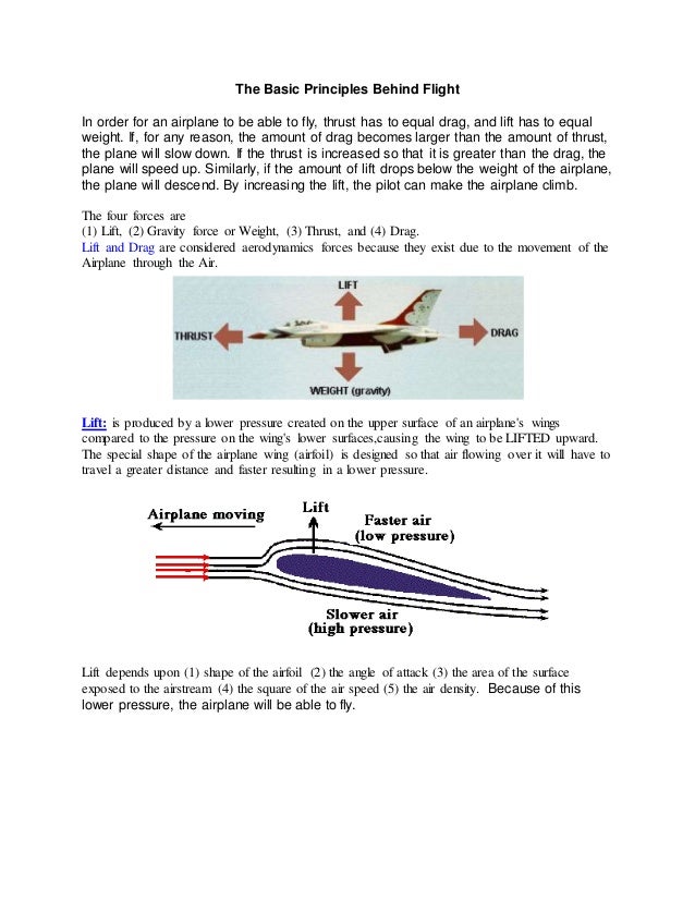 The basic principles behind flight
