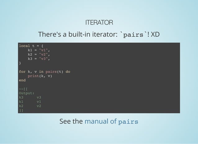 The basics and design of lua table | PPT
