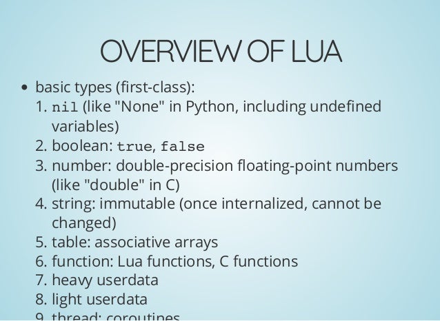 The basics and design of lua table