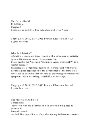 The Basics Health13th Edition Chapter 8Recognizing and Avo.docx