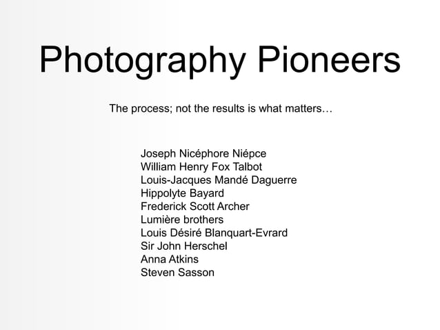 The Basics of Alternative Photographic Processes | PPTX | Photography ...