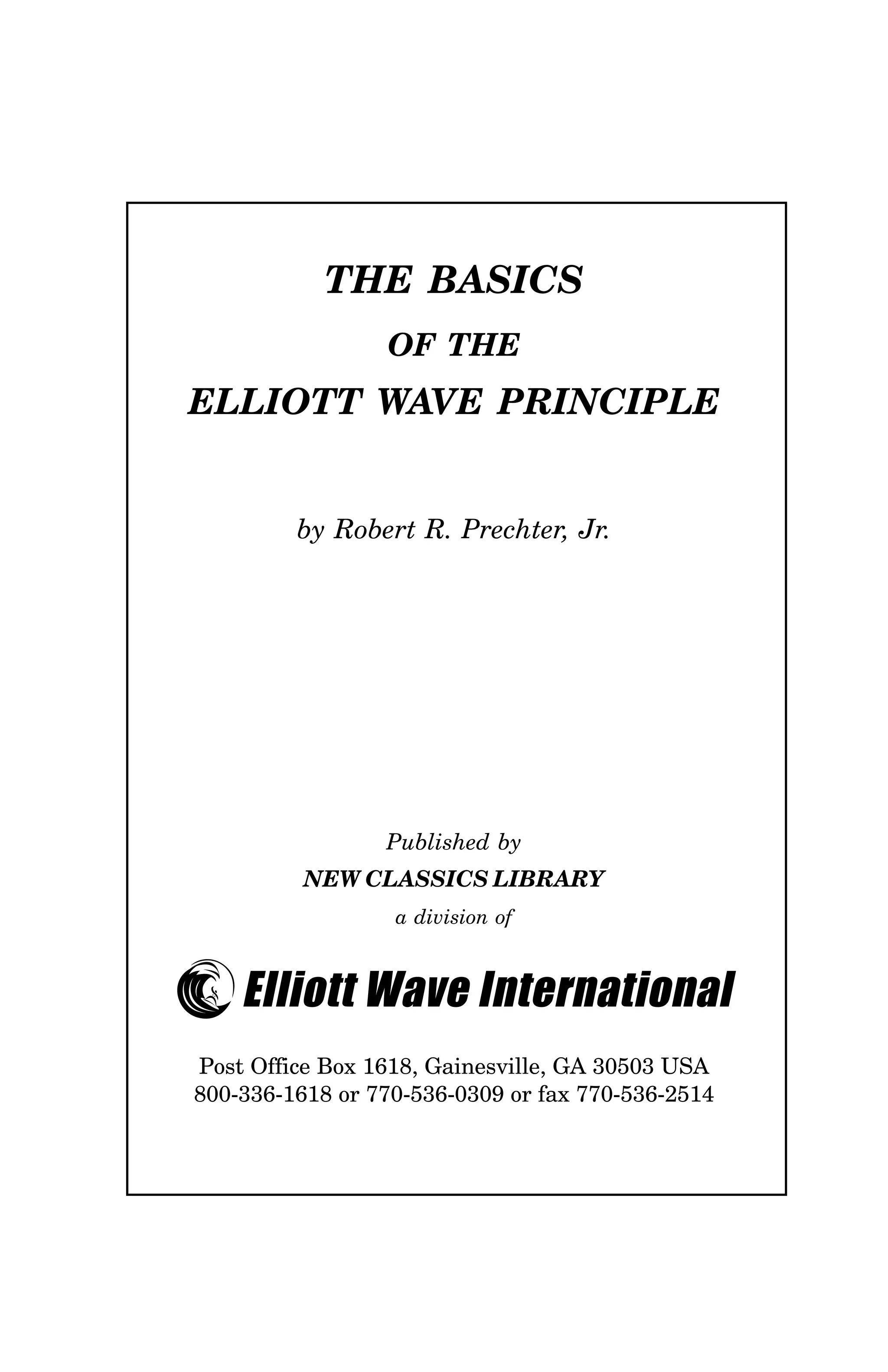 The Basics Of Elliot Wave Principle - Robert R Prechter.pdf