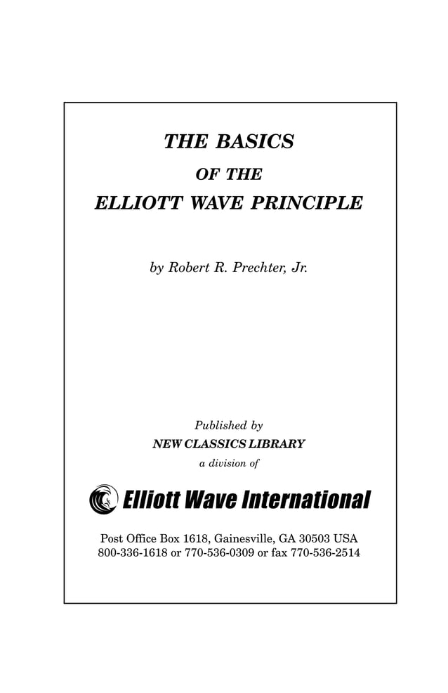 The Basics Of Elliot Wave Principle - Robert R Prechter.pdf