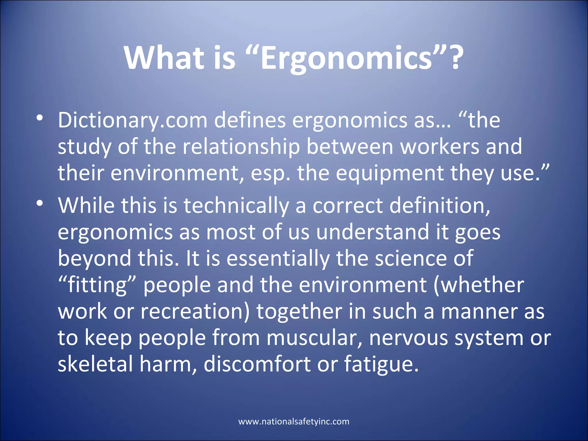 The basics of ergonomics | PPT
