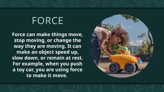 The Basics of Force and Motion Educational Presentation in Green and ...