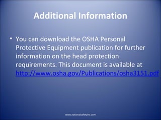 The basics of head protection | PPT