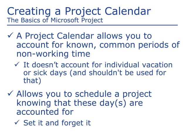 The Basics of Microsoft Project - Step 1 | PPT